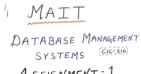 Dbms Assignment 1 Database Management System Dbms Assignment 1 Database Management System