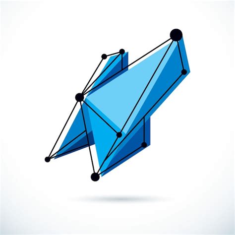 Premium Vector Abstract Geometric 3d Wireframe Object Corporate