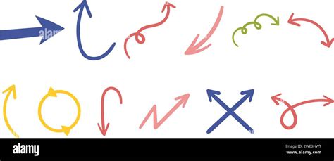 Hand Drawn Freehand Emphasis Arrows Swirls And Doodles Great For Adding A Playful And