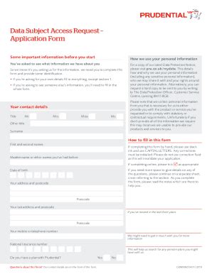 Fillable Online Data Subject Access RequestApplication Form Fax Email