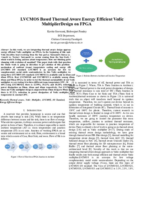 Doc Lvcmos Based Thermal Aware Energy Efficient Vedic Multiplier Design On Fpga
