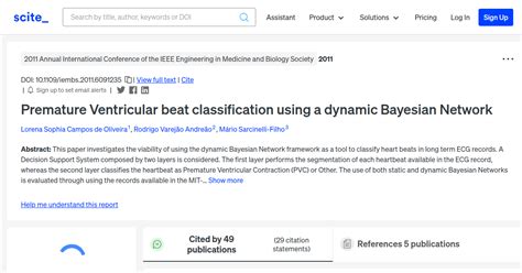 Premature Ventricular Beat Classification Using A Dynamic Bayesian Network