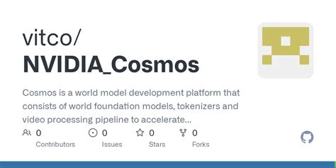 Github Vitco Nvidia Cosmos Cosmos Is A World Model Development Platform That Consists Of