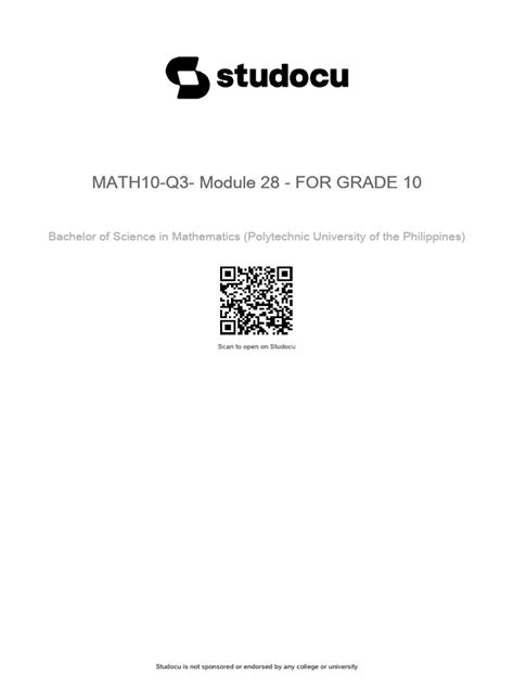 Math10 Q3 Module 28 For Grade 10 Pdf Permutation Line Geometry