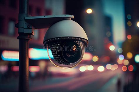 Close Up Of Cctv Camera In Public Areas For Security System Stock Illustration Illustration Of