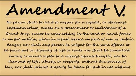 5th Amendment The Bill Of Rights