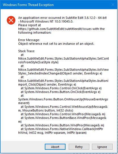 Error On Import Ssa Styles · Issue 6808 · Subtitleeditsubtitleedit · Github