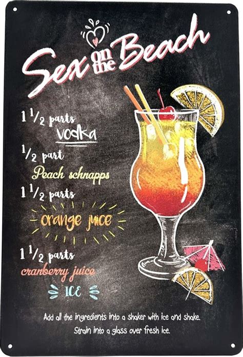 Mancave Inrichting Wanddecoratie Metaalbord Sex On The Beach Cocktail Vintage