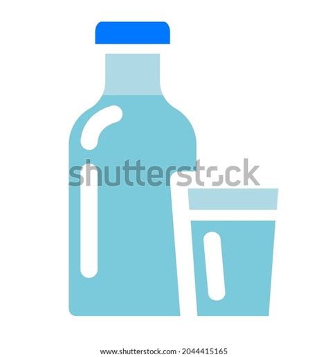 Illustration Bottle Glass Milk Icon Icon Stock Vector Royalty Free