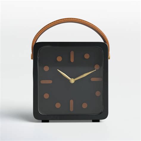 Analog Metal Quartz Tabletop Clock In Black And Reviews Allmodern