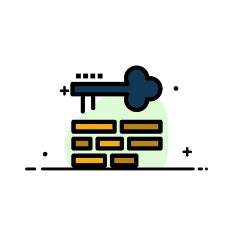 Key Lock Layout Login Business Flat Line Filled Icon Vector Banner