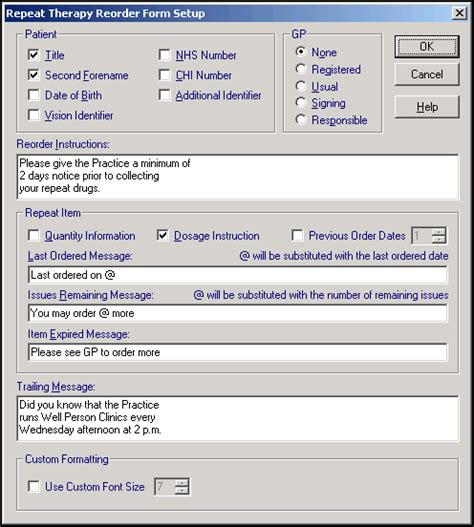 Repeat Therapy Reorder Form