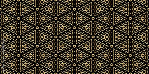 Seamless Golden Art Deco Or Nouveau Ancient Aztec Or Mayan Tribal Pattern Abstract Gold Plated