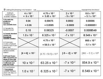Powers Roots 17 Adding Add And Subtracting Subtract In Scientific Notation