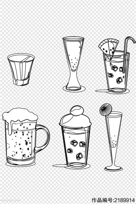 饮料素描简笔画 饮料简笔画简单 大山谷图库
