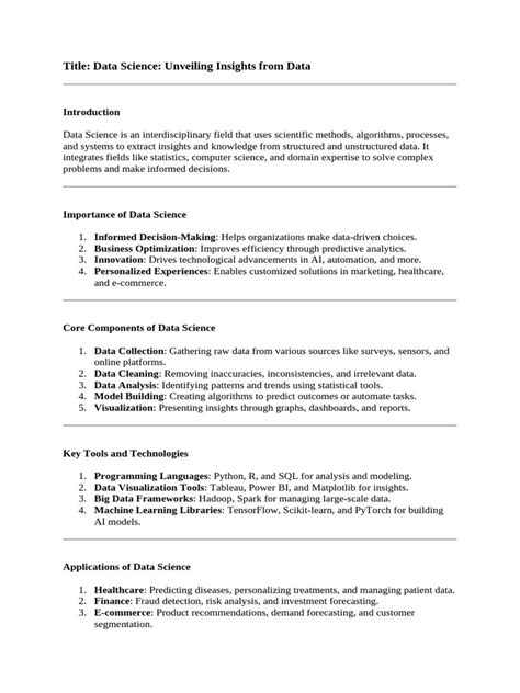 Data Science Pdf Data Science Artificial Intelligence