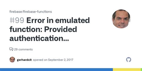 Error In Emulated Function Provided Authentication Credentials For The