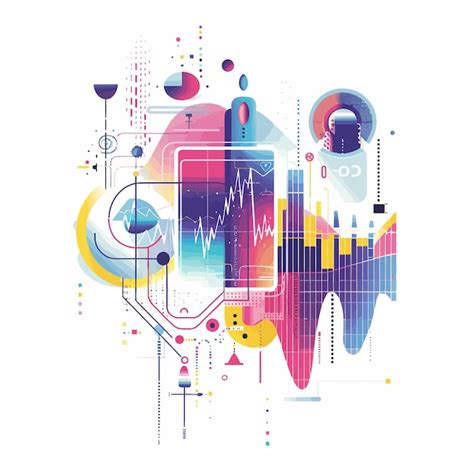 데이터분석터일러스트레이션 기술 프리미엄 벡터