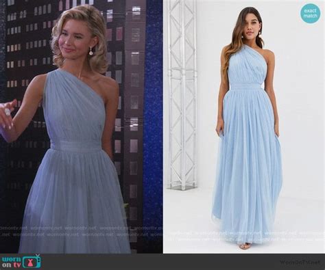 Katies Blue Tulle One Shoulder Dress On Alexa And Katie Dress Flowy