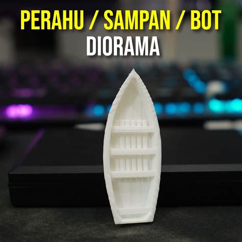 Perahu Sampan Bot B Diorama White Boat 1 64 Scale Diy Quality Diecast