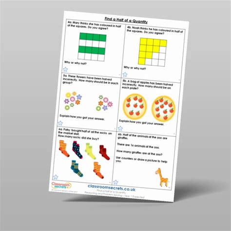 Year 2 Find A Half Reasoning And Problem Solving Resource Classroom Secrets