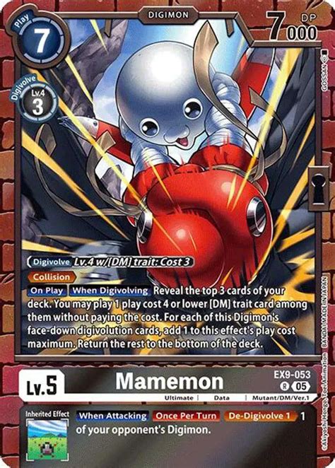 Digimon Trading Card Game Versus Monsters Single Card Rare Mamemon Ex9 053 Toywiz