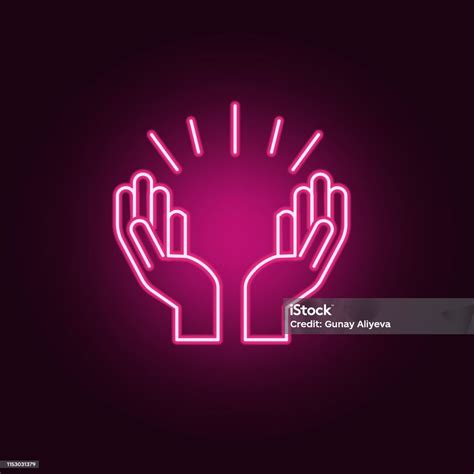 기도 손 네온 아이콘입니다 종교의 요소 설정 합니다 웹사이트 웹 디자인 모바일 앱 정보 그래픽에 대 한 간단한 아이콘 0명에 대한 스톡 벡터 아트 및 기타 이미지 Istock