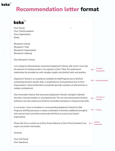 How To Write A Letter Of Recommendation Format Templates Keka