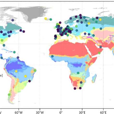 Chosen Catchments N ¼ 190 Wgs 84 Pseudo Mercator Projection With