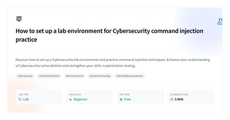 How To Set Up A Lab Environment For Cybersecurity Command Injection