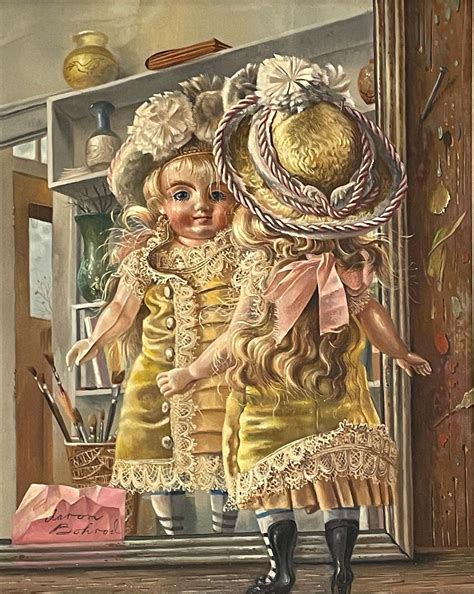 Aaron Bohrod Doll In Mirror Aaron Bohrod Trompe Loeil Still Life