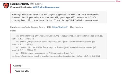 Documentation Fatal Error Notify
