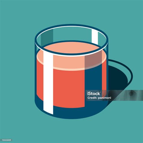 3d 평면 스타일과 오렌지 주스의 투명 한 유리 색상 배경에 컵입니다 프로젝트에 대 한 단순 볼륨 벡터 개체 3차원 형태에 대한