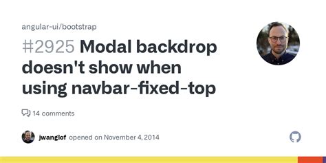 modal backdrop doesn t show when using navbar fixed top · issue 2925 · angular ui bootstrap