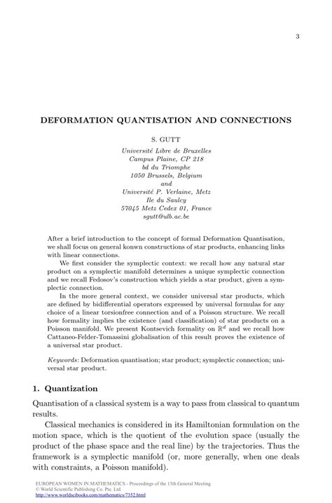 Pdf Deformation Quantisation And Connections