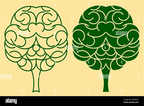 Set Tree Brain Logo Vector Element For Design Stock Vector Image Art Alamy