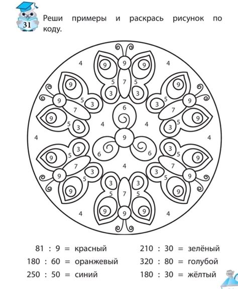 Реши примеры и раскрась рисунок по коду Подготовка к школе Начальная школа с учителем