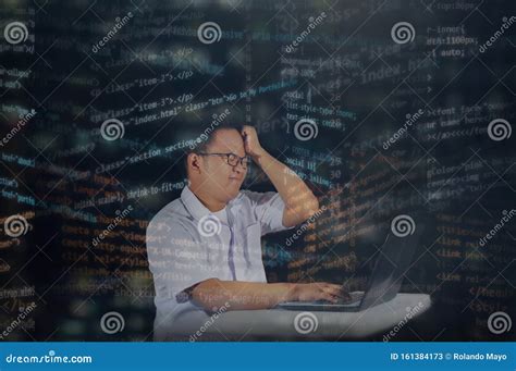 Irritated Angry Frustrated And Stress Web Developer Working At Night