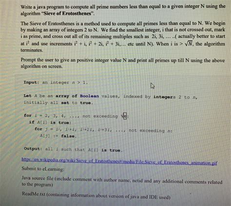 Solved Write A Java Program To Compute All Prime Numbers