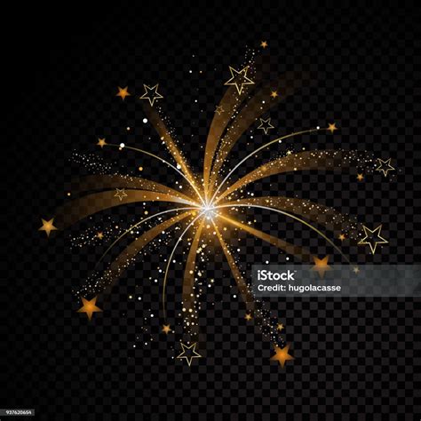 스타 폭발 사금 빛나는 투명 한 배경에 반짝이 입자의 흔적 공간 혜성 꼬리입니다 벡터 매력 패션 일러스트 레이 션 건강관리와 의술에 대한 스톡 벡터 아트 및 기타 이미지