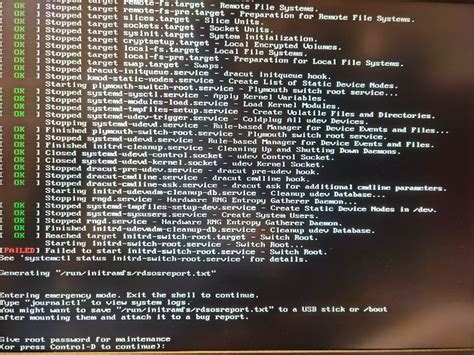Fedora Not Booting Emergency Mode After Update To Kernel 6512 Failed To Start Initrd Switch