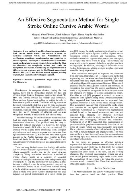 An Effective Segmentation Method For Single Stroke Online Cursive