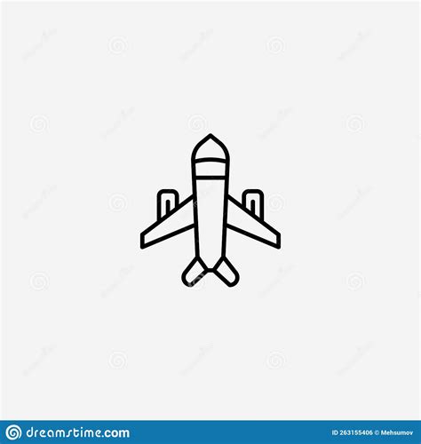 Airplane Vector Icon Sign Symbol Stock Vector Illustration Of Object Silhouette 263155406
