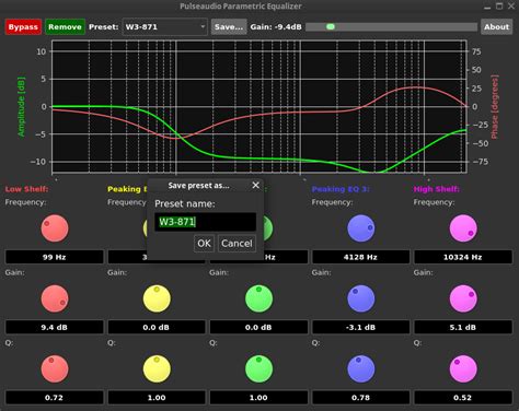 pulseaudio parametric equalizer ~ unix equalization the audio file