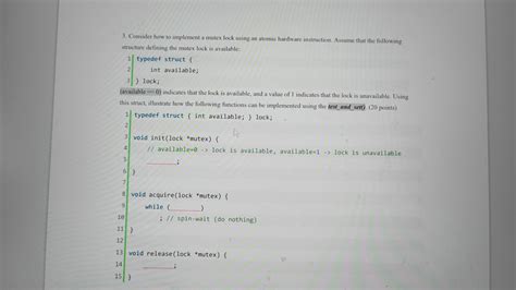 Solved 3 ﻿consider How To Implement A Mutex Lock Using An
