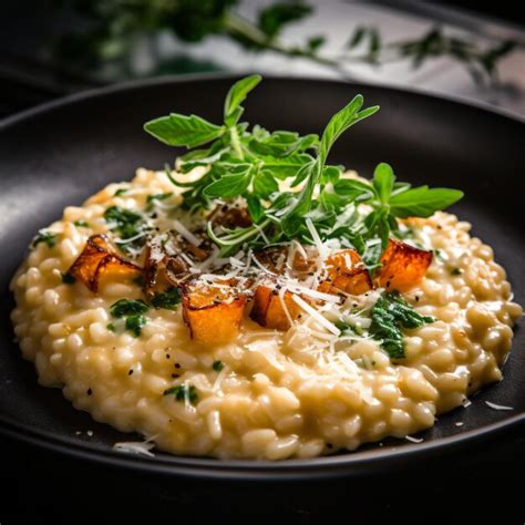 Premium Ai Image A Creamy And Cheesy Risotto Parmesan And Arborio Rice