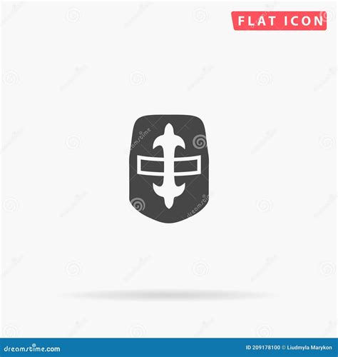 Crusader Helmet Flat Vector Icon Stock Vector Illustration Of Crusader Medieval 209178100