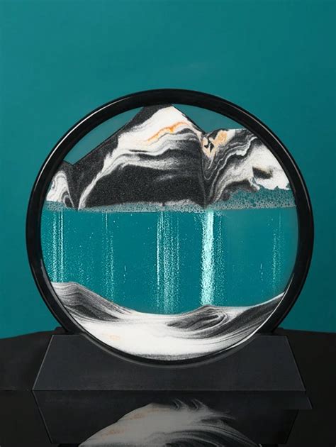 צייר חול מהיר זכוכית תלת מימדית עגול 1 יחידה משתמש בשעון חול כמתנה יצירתית לציורי חול קישוט