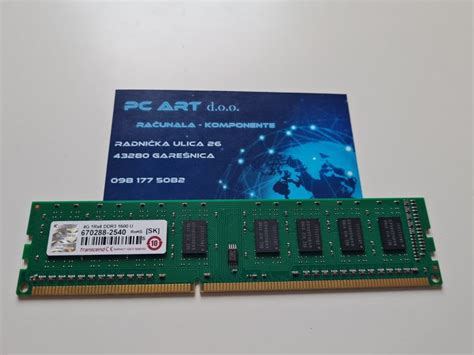 Transcend 4gb Ddr3 1rx8 Pc3 12800u 1600 Mhz Račun R1 Jamstvo