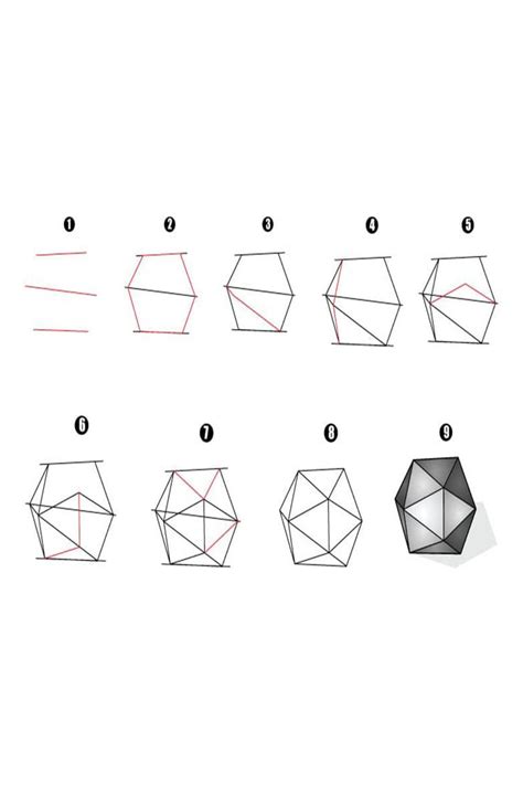 3d Hexagon Drawing Step By Step Draw A Hexagon Step By Step Drawing